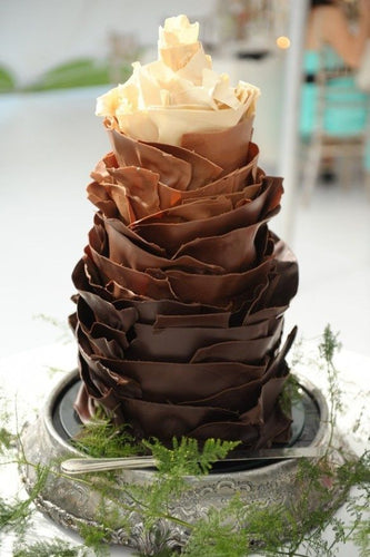 Ruffle Chocolate Wedding Cake - White Chocolate, Milk Chocolate, Dark ...