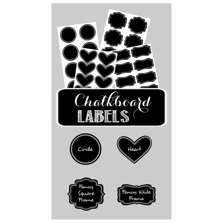 Vinyl Black Chalkboard Labels with 24 Labels and 4 Sizes Available ...