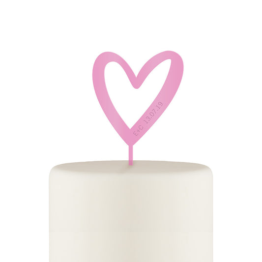 Personalized Heart Wedding Engagement Cake Topper – Butter Be Mine