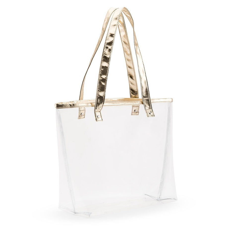 Clear Plastic Stadium Tote Bag Black or Gold Trim – Butter Be Mine