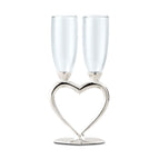 Interlocking Heart Stems Wedding Champagne Flutes – Butter Be Mine
