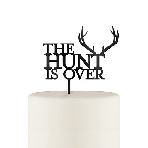 The Hunt Is Over Rustic Wedding Cake Topper – Butter Be Mine