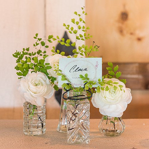 Vintage Pressed Glass Vase with Stationery Card Holder (Set of 4 ...