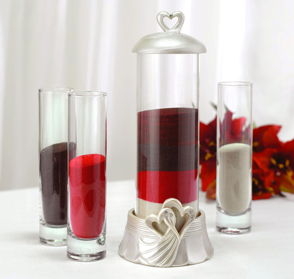 Heart and Rhinestone Unity Sand Wedding Ceremony (Set of 4) – Butter Be ...