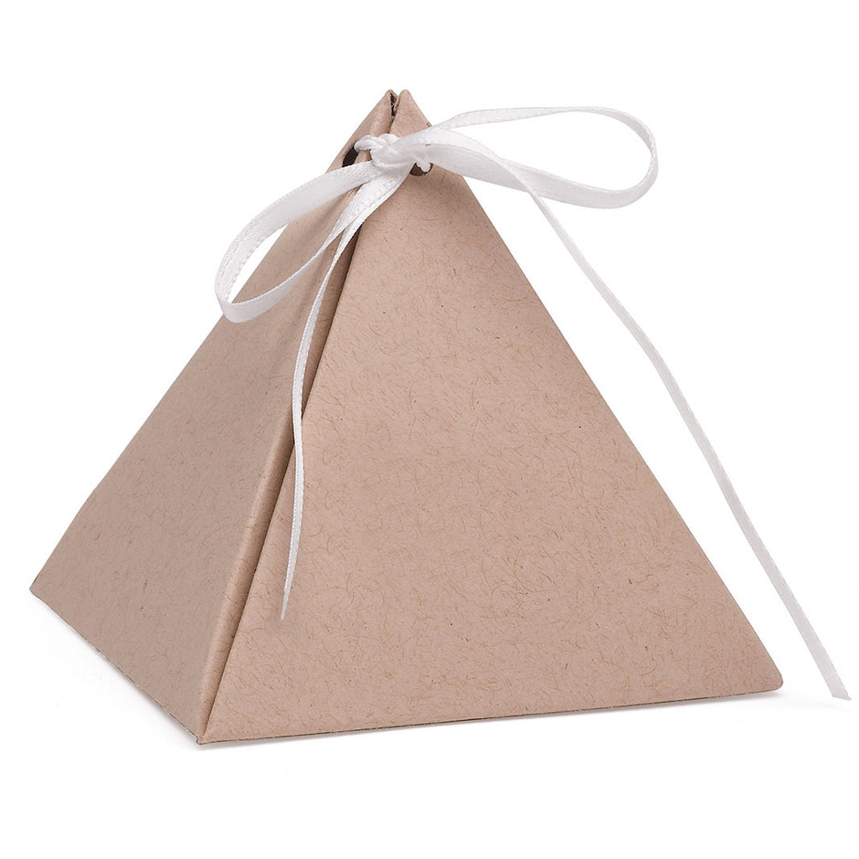 Kraft Pyramid Wedding Party Favor Box (Pack of 25) – Butter Be Mine