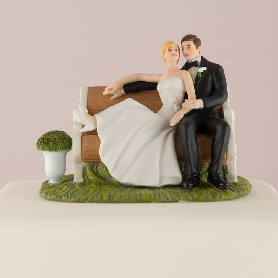 Sitting on a Park Bench Bride and Groom Wedding Cake Topper – Butter Be ...