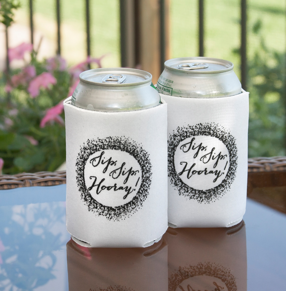 Sip, Sip, Hooray! - Can Coolers Koozies (Pack of 2) – Butter Be Mine